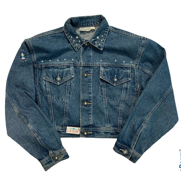 LA Gear | Jackets & Coats | Vintage La Gear Jean Crop Jacket Denim 98s ...